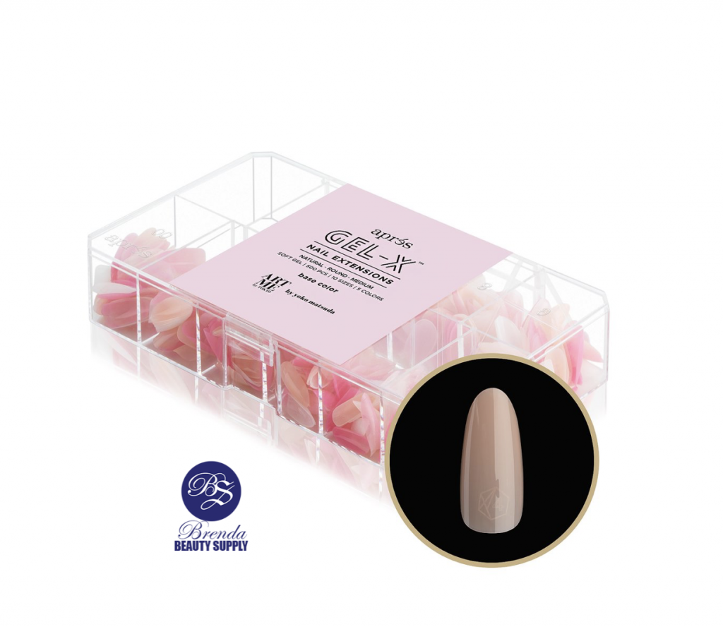 Apres Gel-X Nail Extensions Base Color Natural Round Medium Box of Tips ...